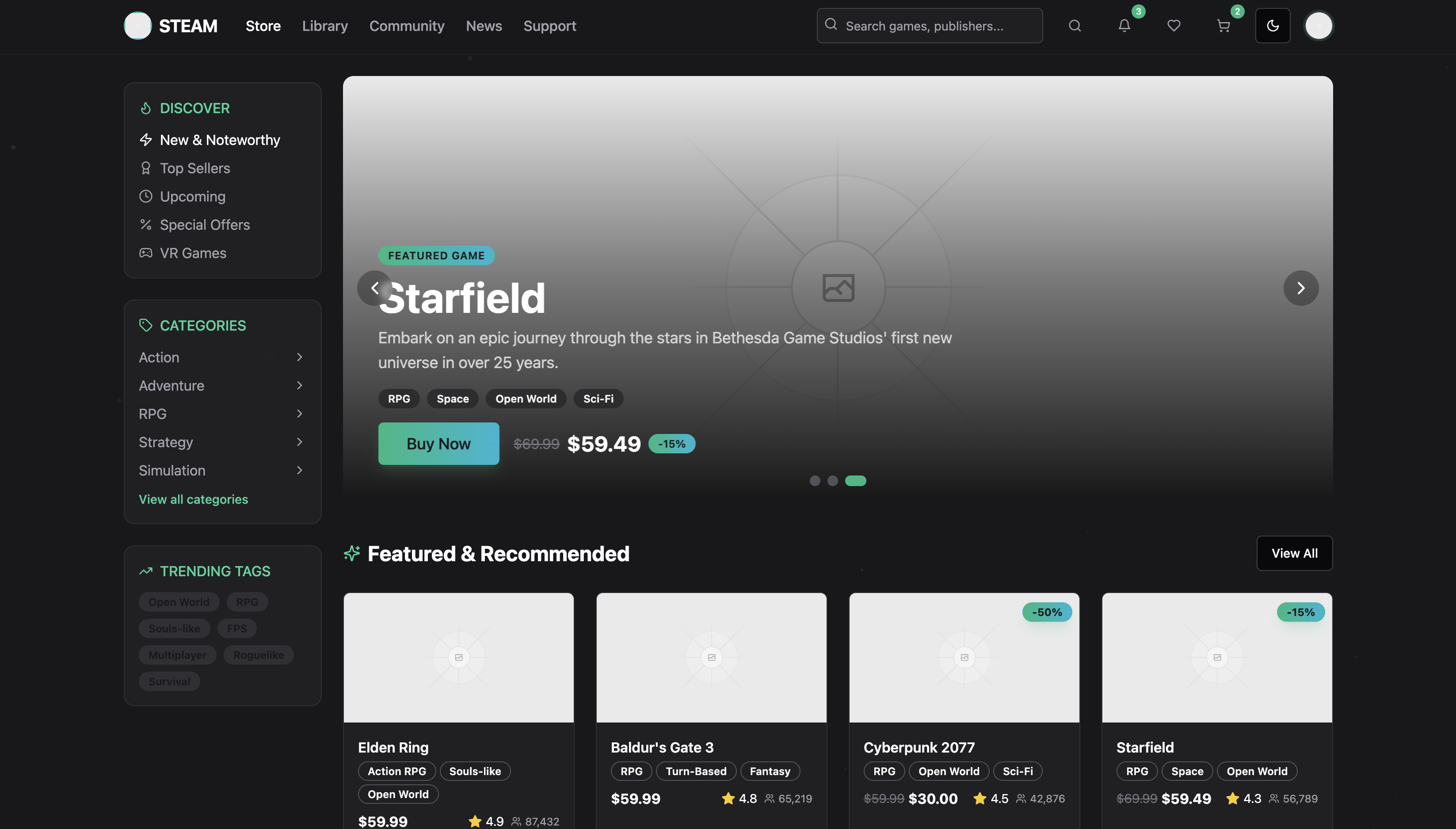 v0 - Steam store redesign - v0 by Vercel